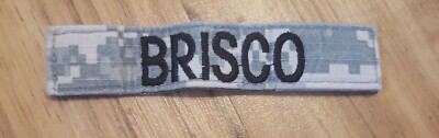 US Army Digital Camouflage Uniform "BRISCO" Name Tag Patch Strip Tape ...