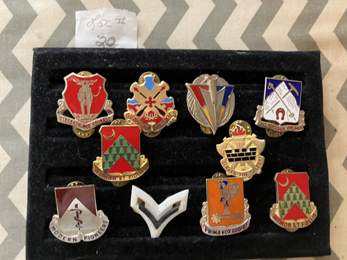 US ARMY MILITARY DUI DI BADGES UNIT INSIGNIA CREST PINS LOT OF 10, VTG ...