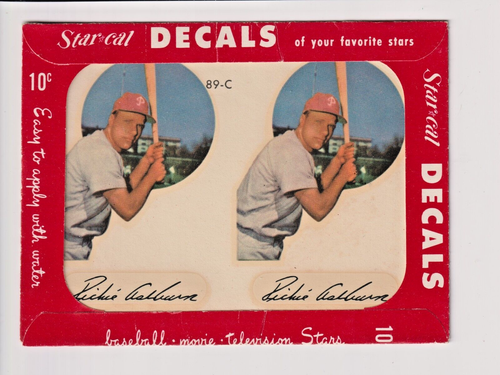 1952 Star Cal Decals Richie Ashburn Squared Type 2 #89-C TOUGH ...