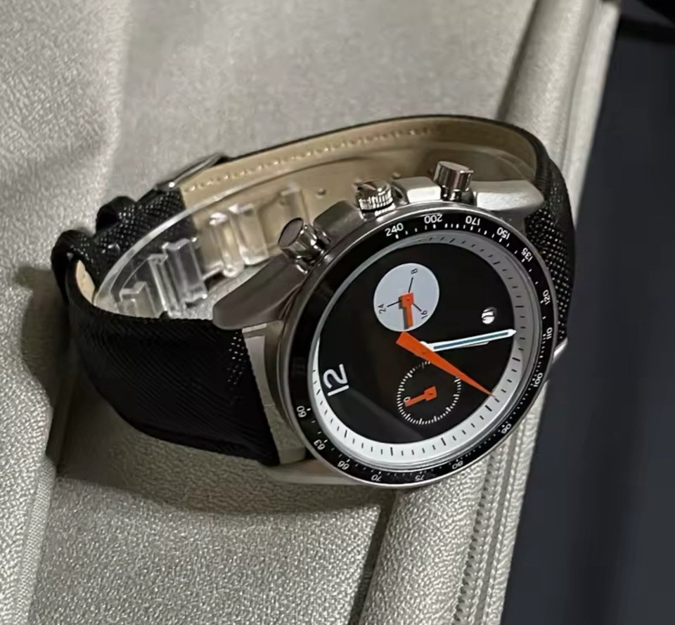 PULSAR PHANTOM SILVER SCI FI WATCH SCIENTIST ORANGE SPACE CHRONOGRAPH ...