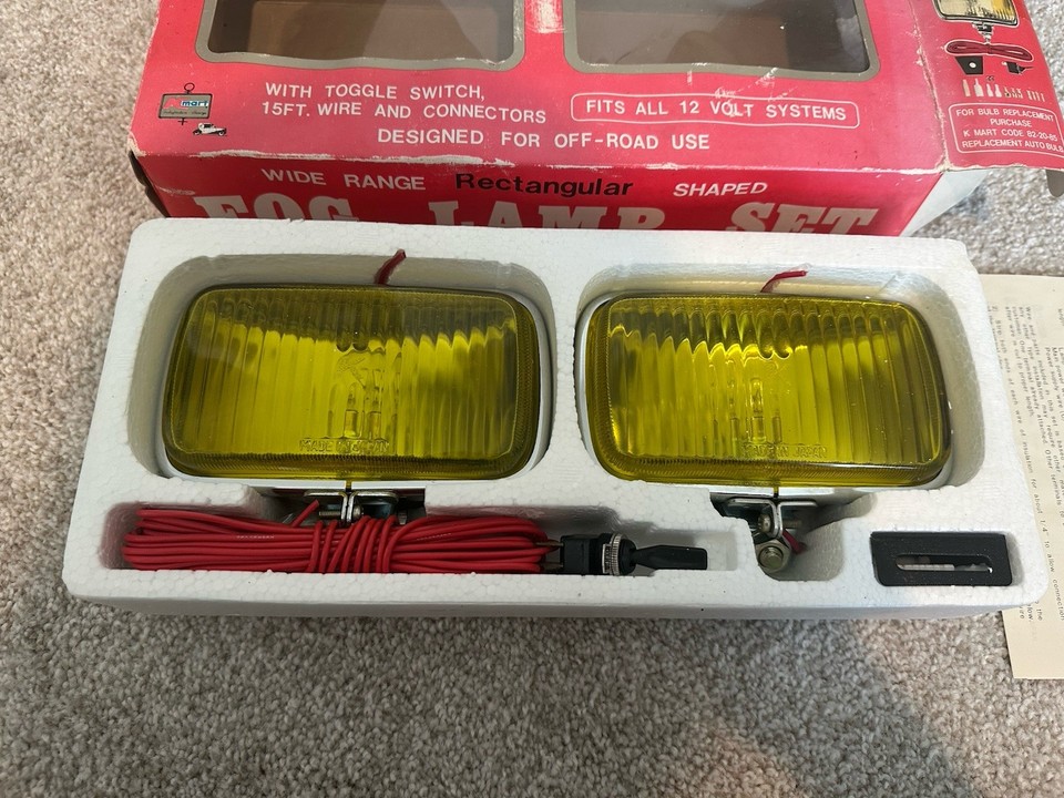 NOS Kmart Yellow Amber Rectangular Fog Lamp Light Made In Japan | eBay
