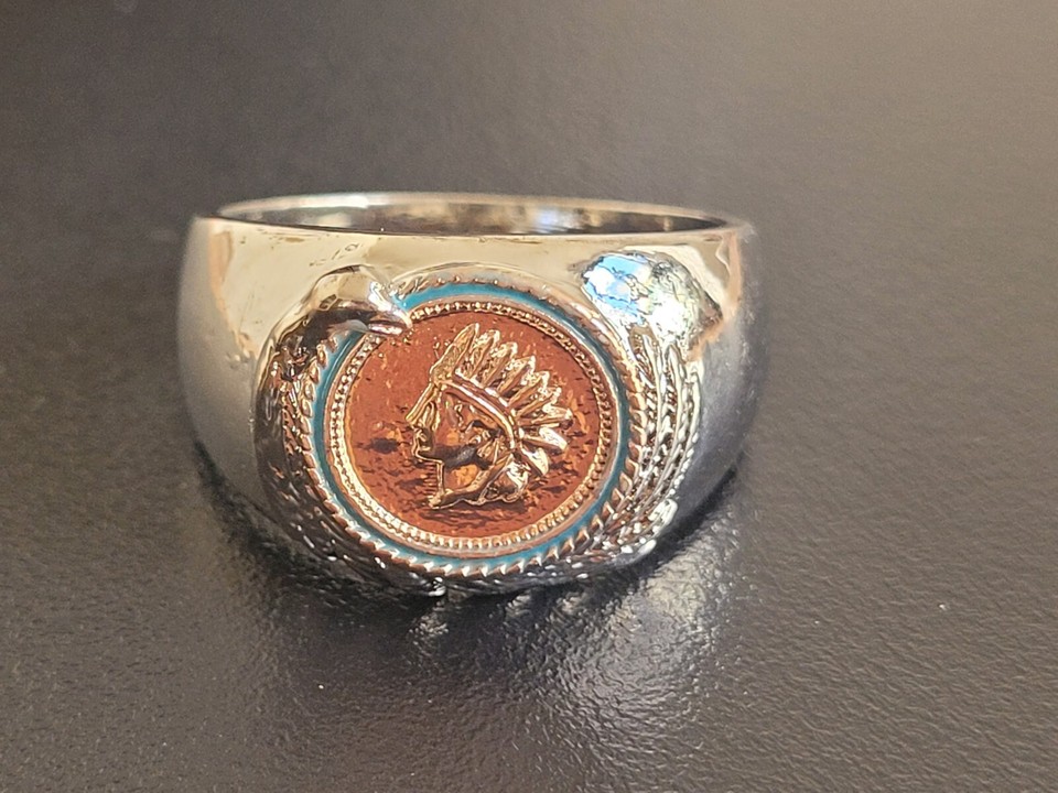Stainless Steel American US Head Penny Coin Ring - Indian Head Penny ...