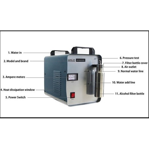 H160 75L 300W Oxygen Hydrogen HHO Gas Flame Generator Torch Acrylic ...