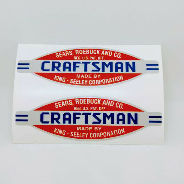 CRAFTSMAN TOOLS KING SEELEY Vintage Style DECALS, 4.5" Vinyl STICKERS x ...