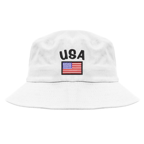 USA America flag embroidered bucket hat, National flag embroidered ...