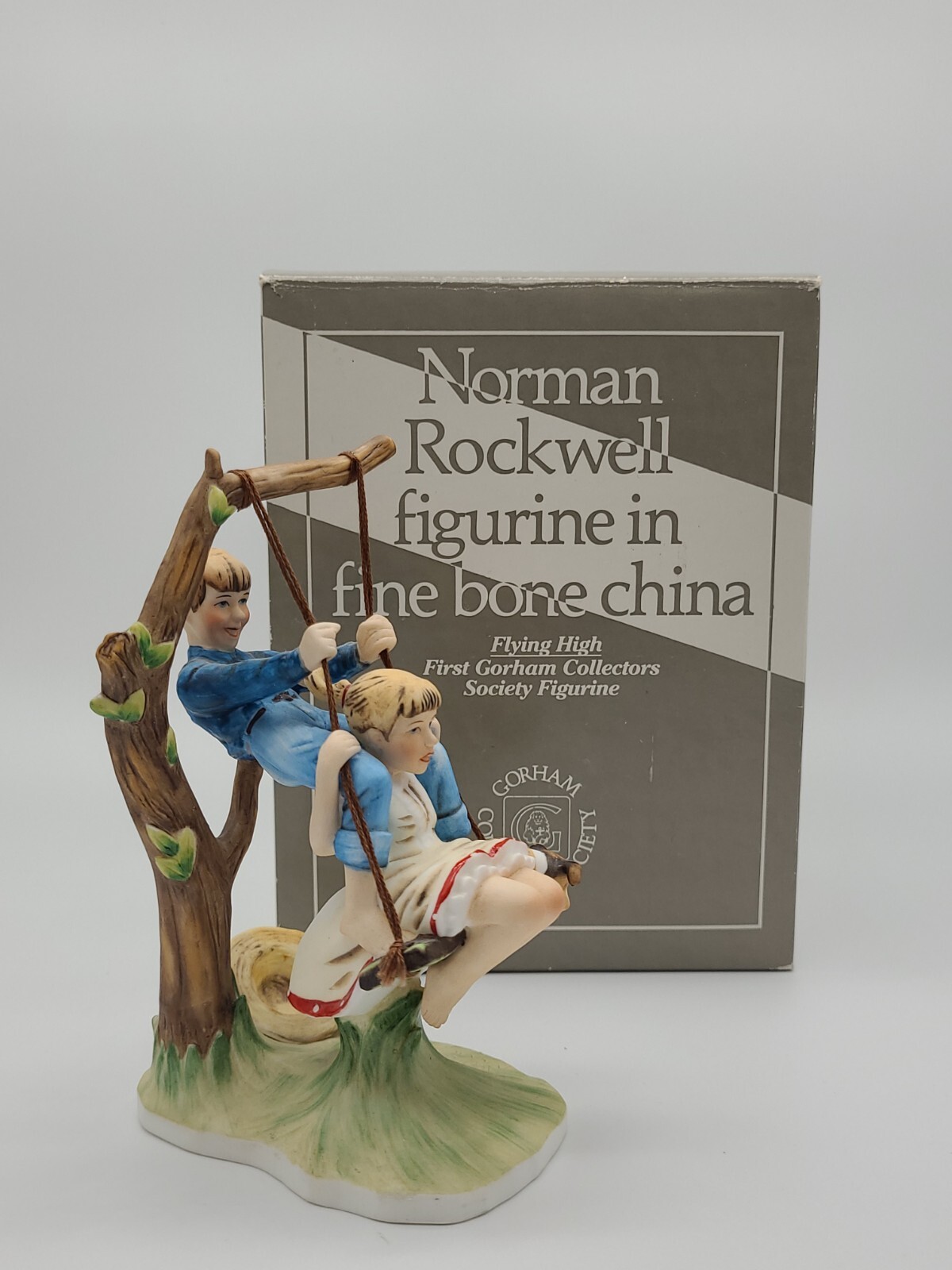 Norman Rockwell First Gorham Collectors Society Figurine GCS2 "Flying High" EUC | eBay