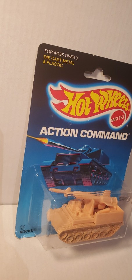 Hot Wheels LOT 6 Vintage Action Command military vehicles 1986 tan camo ...