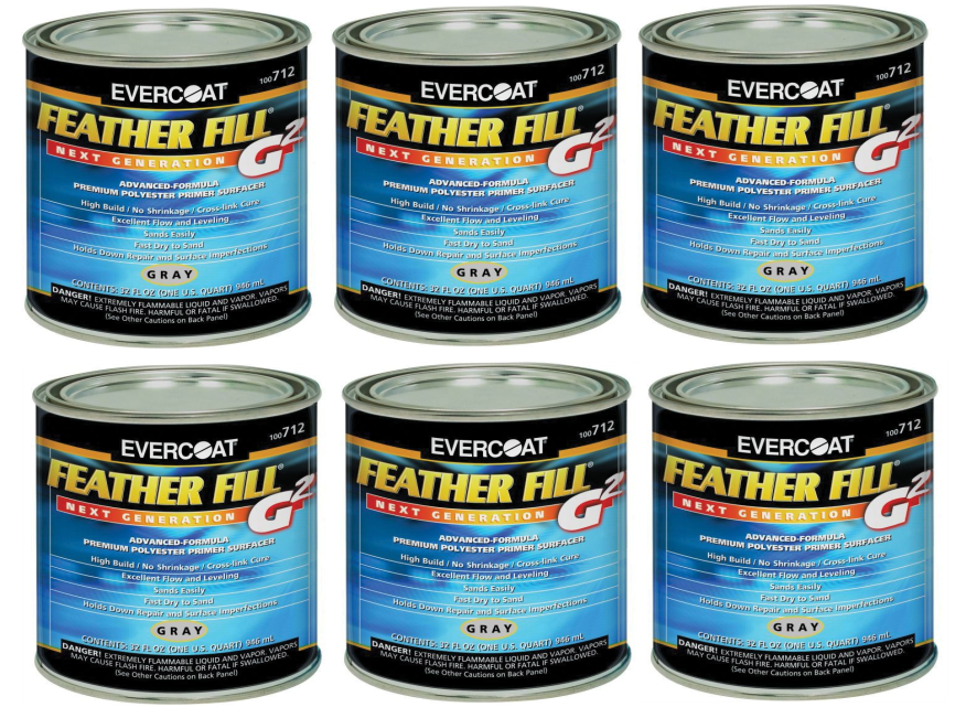 Evercoat 712 Featherfill G2 Primer 2nd Generation- Gray Color (6 Pack ...