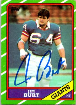 Jim Burt autographed Football Card (New York Giants) 1986 Topps #149 | eBay