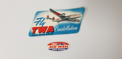 Vintage TWA Constellation and Air Mail label | eBay