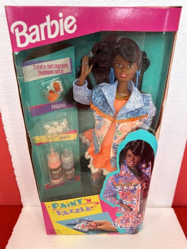 RARE Black Vintage Barbie Paint 'N Dazzle Doll 1993 Mattel | eBay