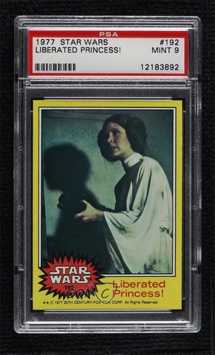 1977 Topps Star Wars Princess Leia Organa Carrie Fisher #192 PSA 9 MINT ...