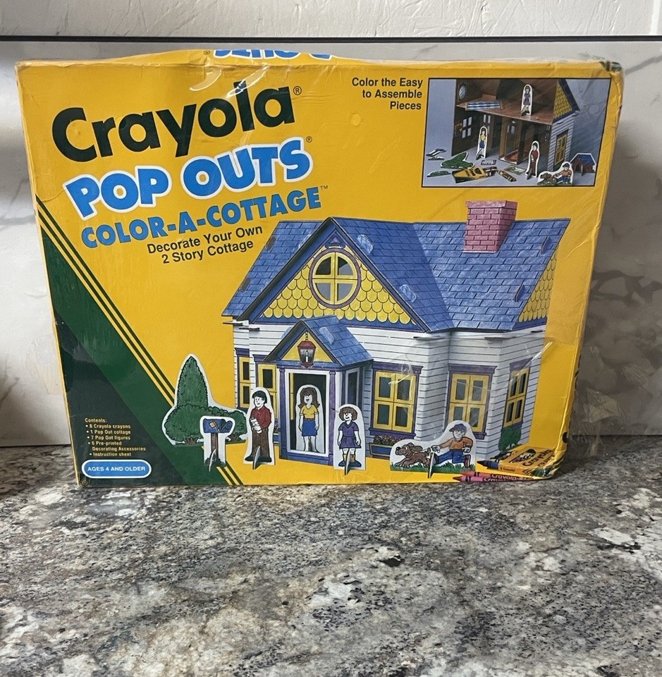 2 Vintage Crayola Pop Outs My Neighborhood & Color A Cottage Play Set ...