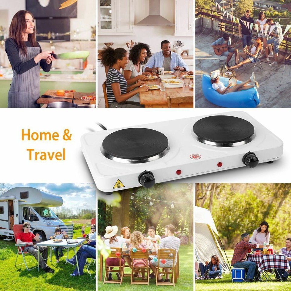 2000W Electric Hob Double Ring Table Top Hot Plate Powerful Portable ...