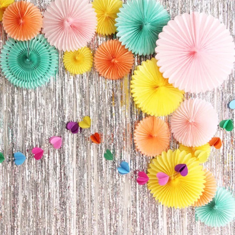 Tissue Paper Flower Hanging Fan Wedding Birthday Garland Party Decor ...