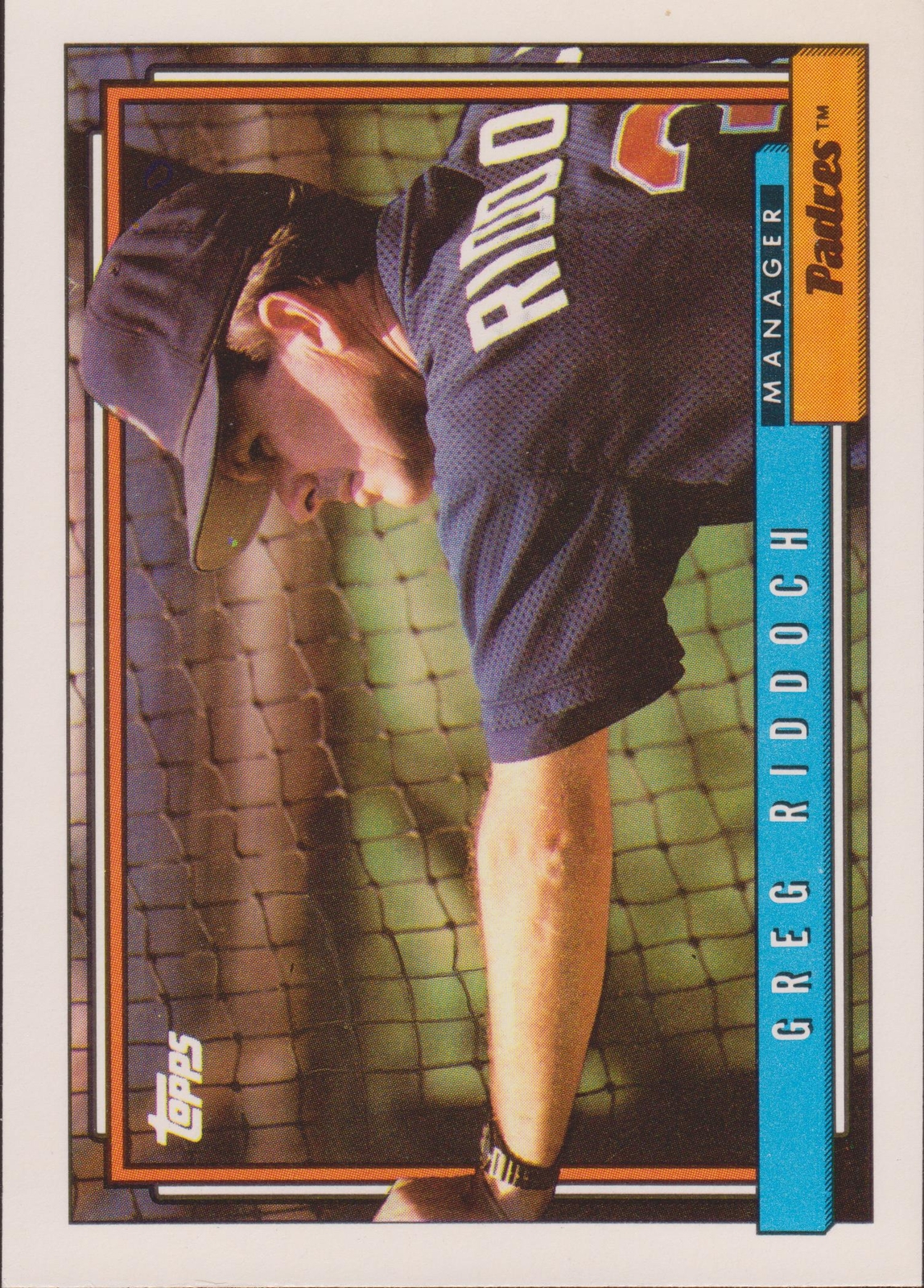 1992 Topps Greg Riddoch Manager #351 San Diego Padres Baseball | eBay