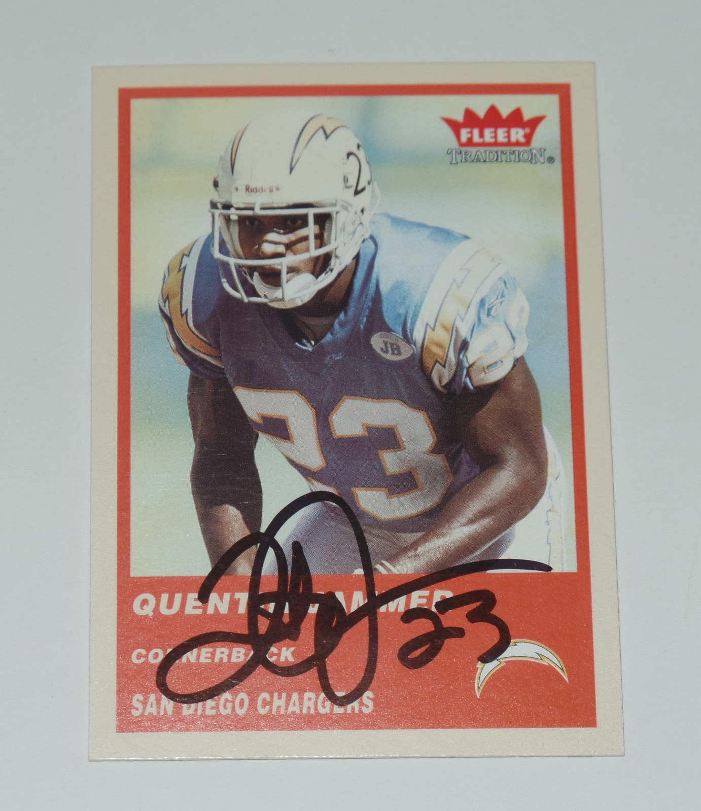 QUENTIN JAMMER AUTO'D SIGNED 2004 FLEER CARD #257 SD LA CHARGERS TEXAS ...
