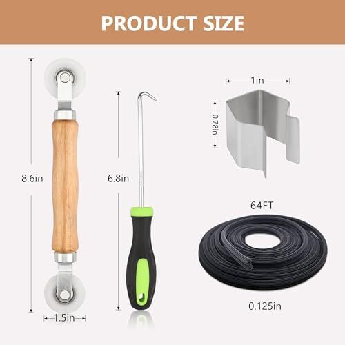 11 Pcs Screen Repair Kit, Screen Roller Tool with Bearing, 64FT Screen ...