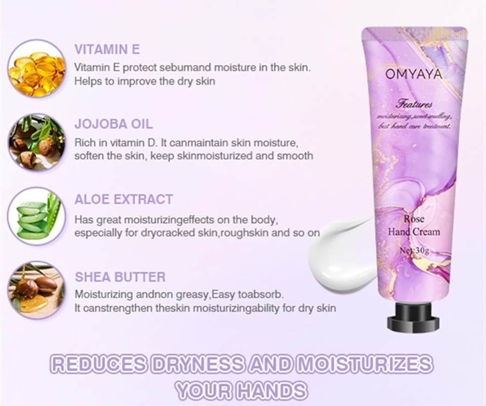 Hand Cream Gift Set 50x30ml Mini Hand Cream for Very Dry Hand Lotion ...