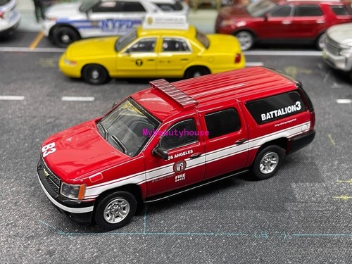 1:64 596 Red LAFD LA Fire Suburban SUV Model Diecast Metal Car | eBay