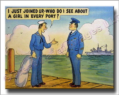 Navy Cartoon Art Join the Navy Girl in every Port Canvas Print 2D | eBay