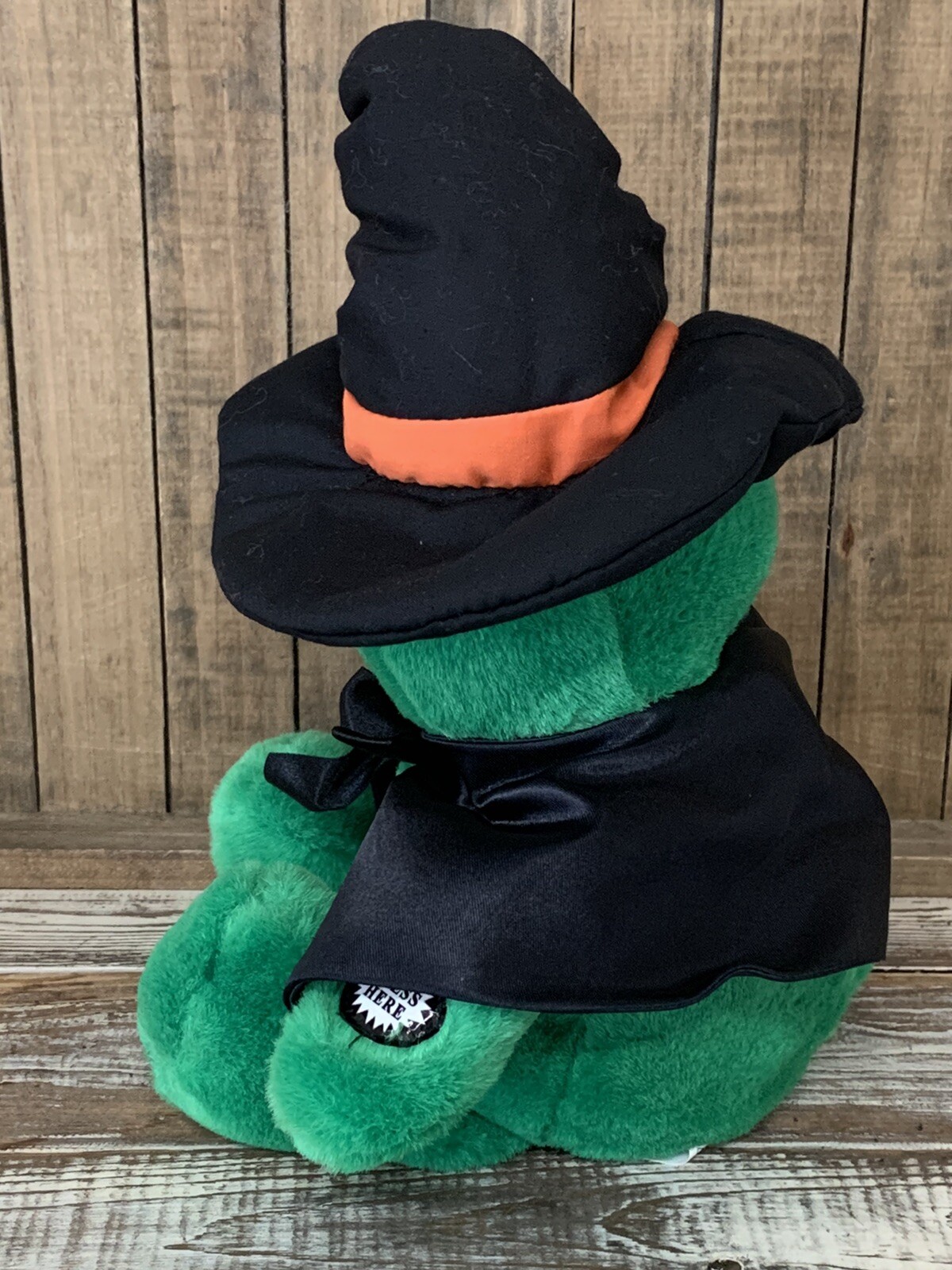 VTG Battery Operated Tickle Wiggle Halloween Green Smiley Plush Witch ...