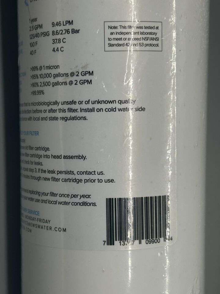 EWS ESSENTIAL Max Flow (Filter Replacement #: F.SET SS-2.5) ~ Water ...