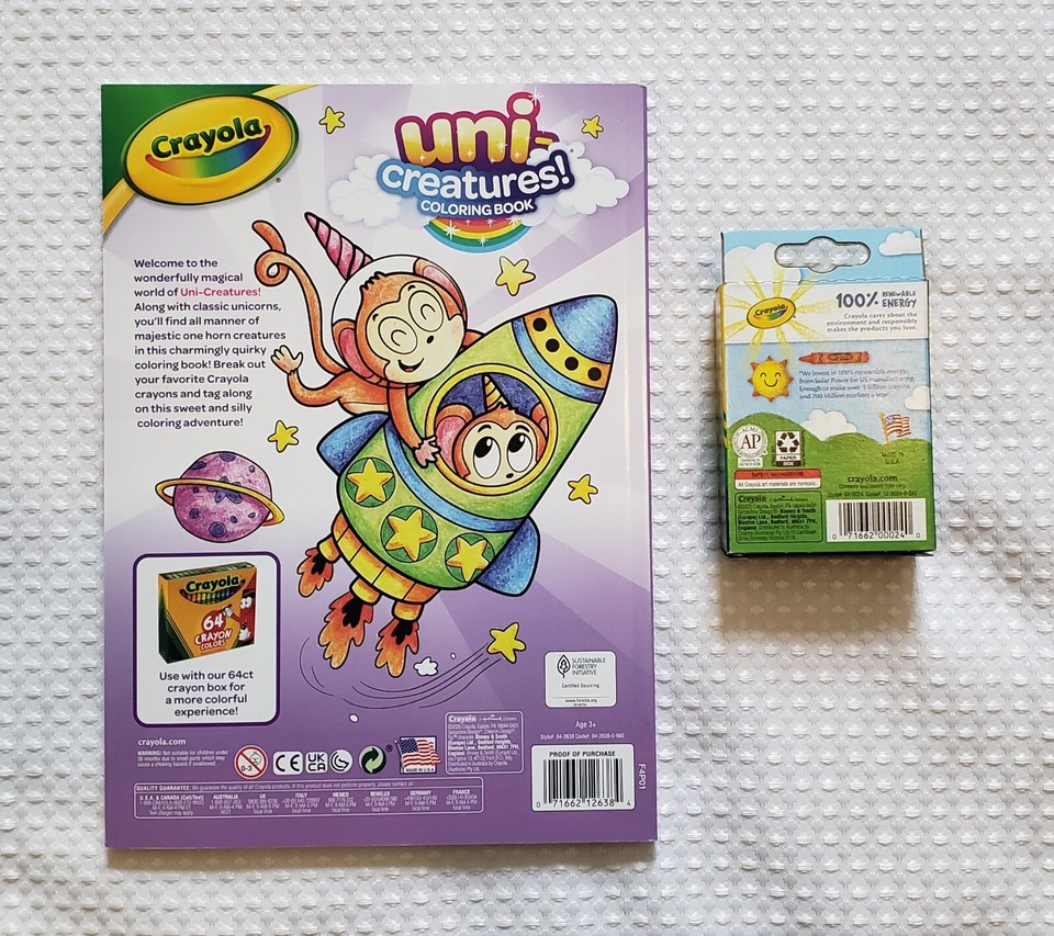 Crayola Uni Creatures Coloring Book with Crayola Crayons 24 Crayons | eBay