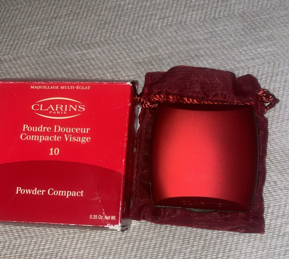 CLARINS POWDER COMPACT #10 TRANSPARENT MATTIFYING LONG LASTING 0.35 OZ ...
