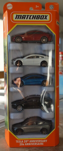 Matchbox Tesla 20th Anniversary 5 pack Tesla Model S 3 X Y 2020 ...