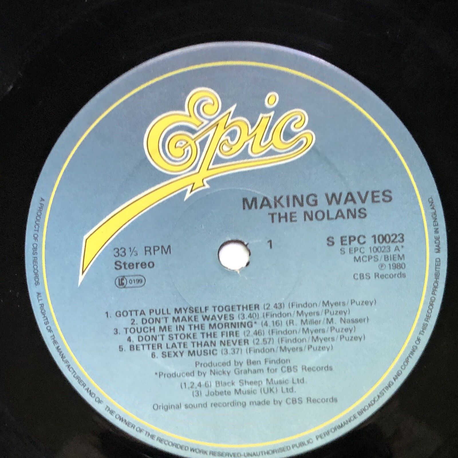 Making Waves LP (The Nolans - 1980) EPC 10023 (ID:16008) | eBay