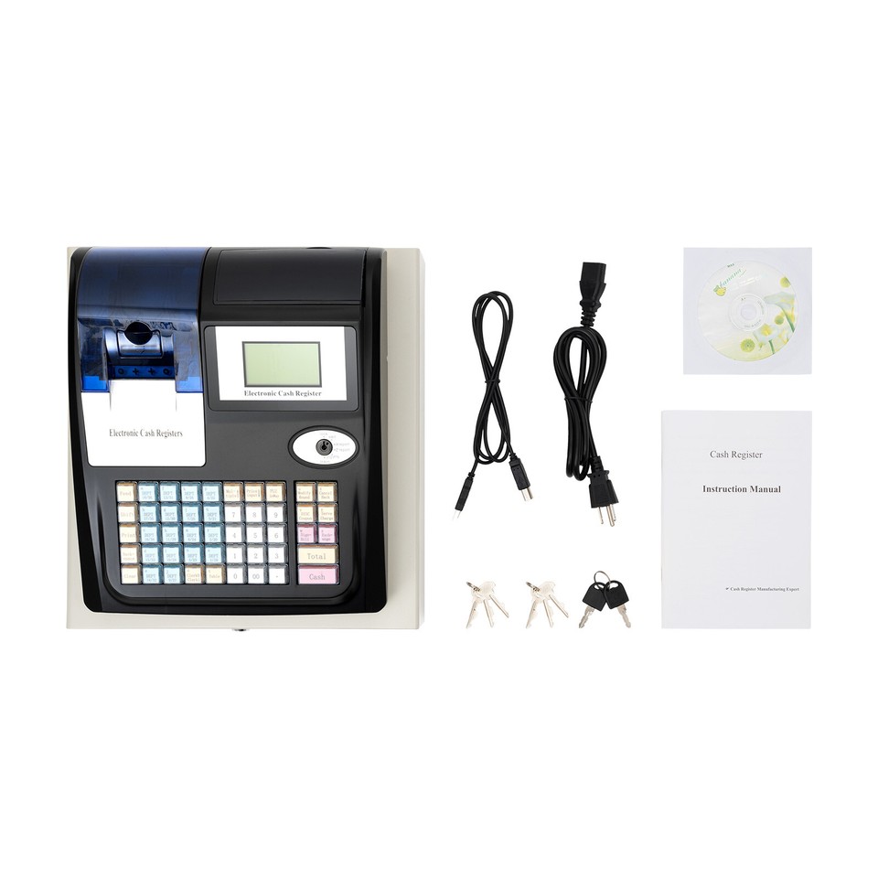 Electronic POS System Cash Register LED Display For Retail W/ Drawer 48 ...