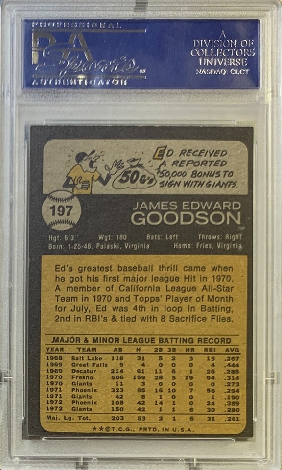 ED GOODSON 1973 Topps #197 PSA 8 NM-MT | eBay