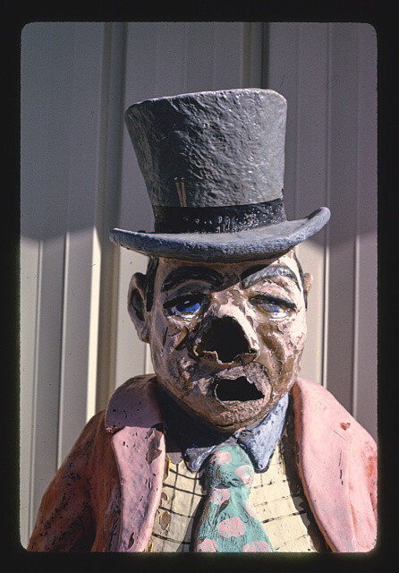 Two Stiffs Selling Gas detail one statue Lovelock Nevada 1980s Old ...