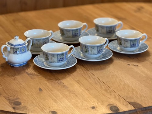 Churchill Fine English Tableware Tea Set – 6 Cups & Saucers + Sugar ...