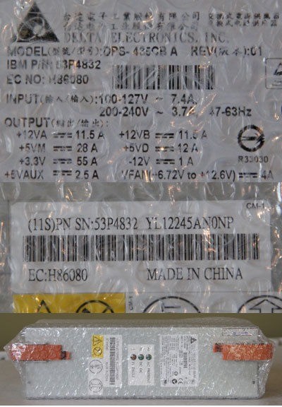 IBM 6268 PSERIES RS6000 435W POWER SUPPLY P/N 53P4832 39J2781 | eBay