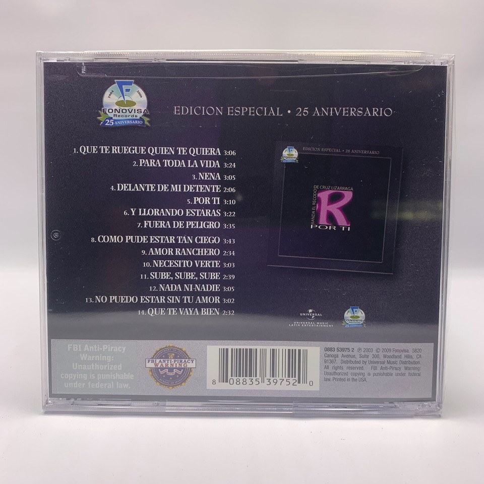 Banda El Recodo CD Por Ti Edicion Especial 25 Aniversario Fonovisa ...