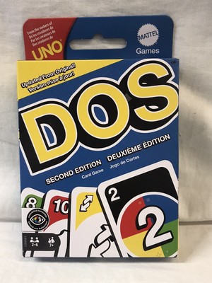 Mattel Uno Dos Second Edition Card Game for 2 to 4 Players Ages 7 Years ...