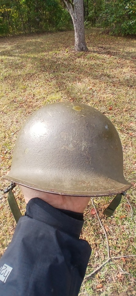 World War II M1 Helmet 6 Cross Firestone Symbol Yellow 54 High Ranked ...