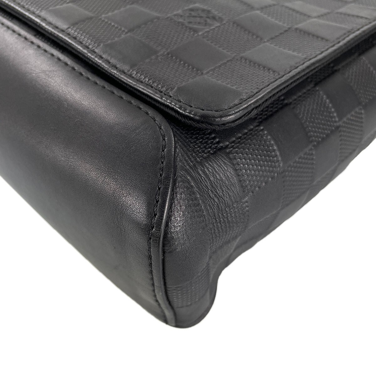 Louis Vuitton Damier Infini District PM Leather Fabric Black Louis Vuitton Damier Infini District PM Leather Fabric Black