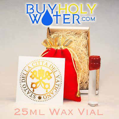 Holy Water 25mL RED WAX Vial Font Blessed Pope Francis Hand-Made ...