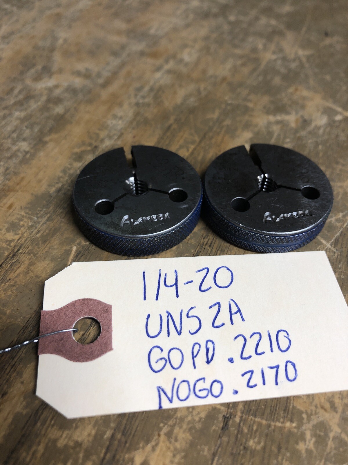 ALAMEDA 1/4-20 UNS 2A THREAD RING SET GAGE INSPECTION TOOLING 1E2580 ...