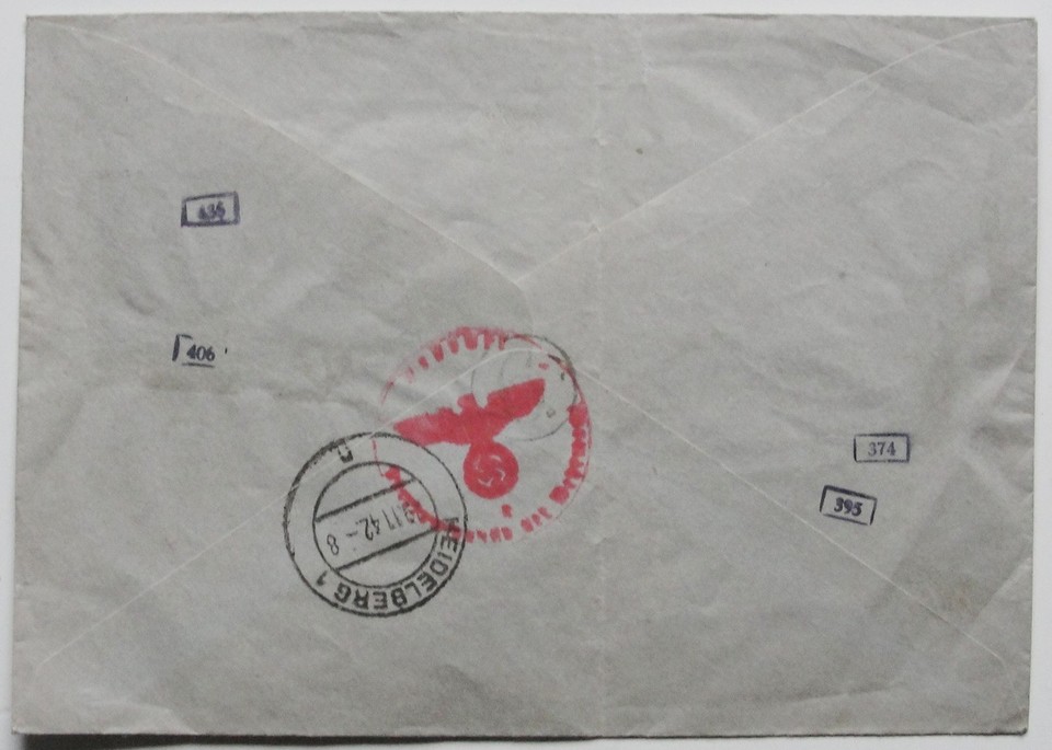 Schweiz - Eilsendung Basel nach Heidelberg, 1942, Deutsche ...