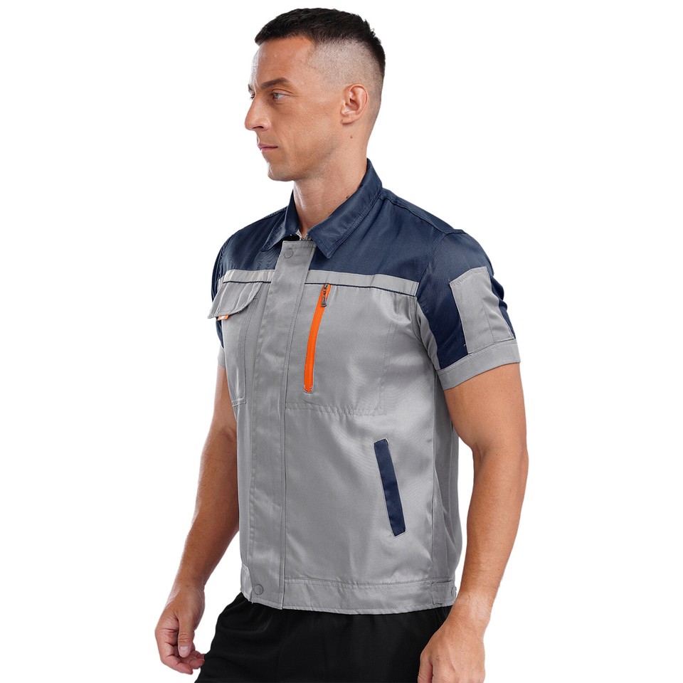 Mens Tops Mechanic Jacket With Pockets Shirt Engineering Workwear ...