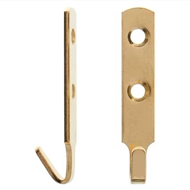 HEAVY DUTY BRASS PICTURE PLATE J HOOK FRAME MIRROR CANVAS HOOKS HANGING ...