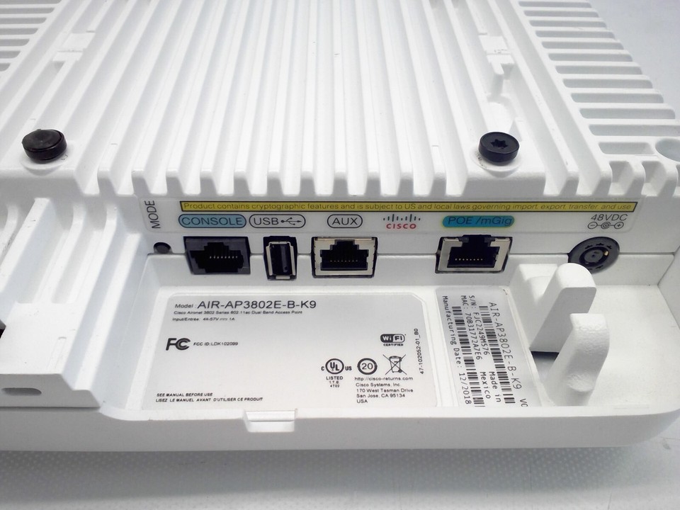 Cisco AIR-AP3802E-B-K9 Aironet Access Point Dual-Band Controller | eBay