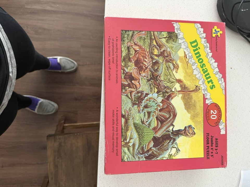 RARE 50 PIECES Vintage 1970s Judy/Instructo Dinosaur Floor Puzzle 2'x3 ...