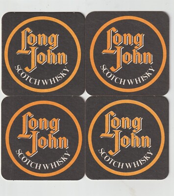 LONG JOHN - SCOTCH WHISKY Bar Coasters, 3.5 in, Lot of 4 Pieces. New ...