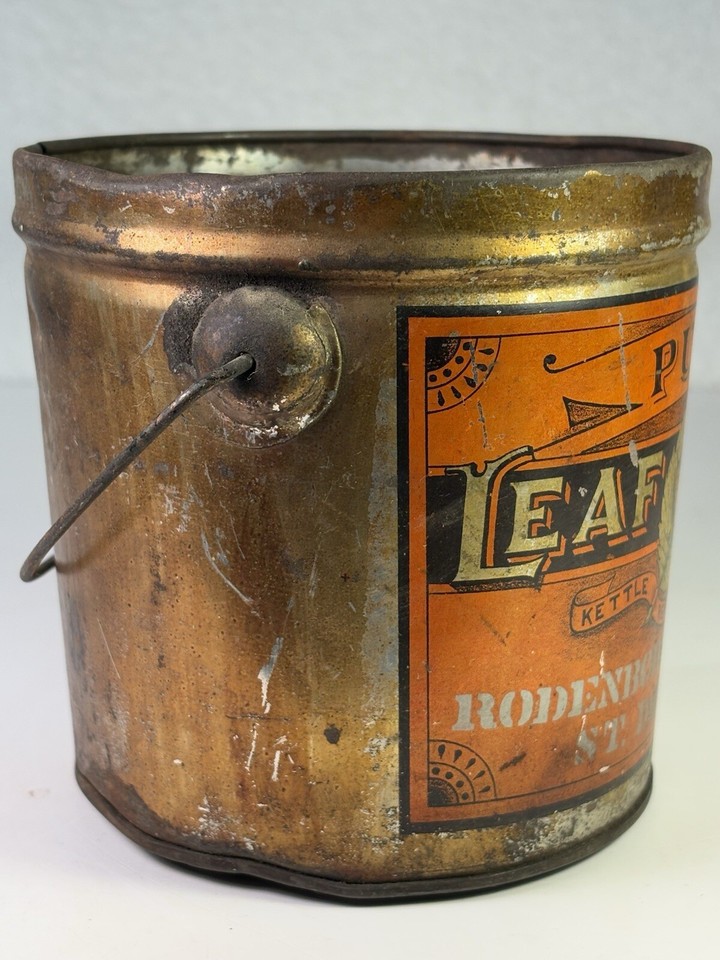 Rare Pure Leaf Lard Pig Tin Advertising Pail "St Dodge Iowa" Fort Dodge ...