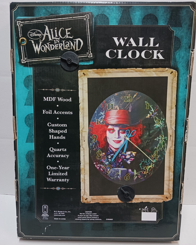 Disney Alice In Wonderland Johnny Depp Mad Hatter Wall Clock | eBay